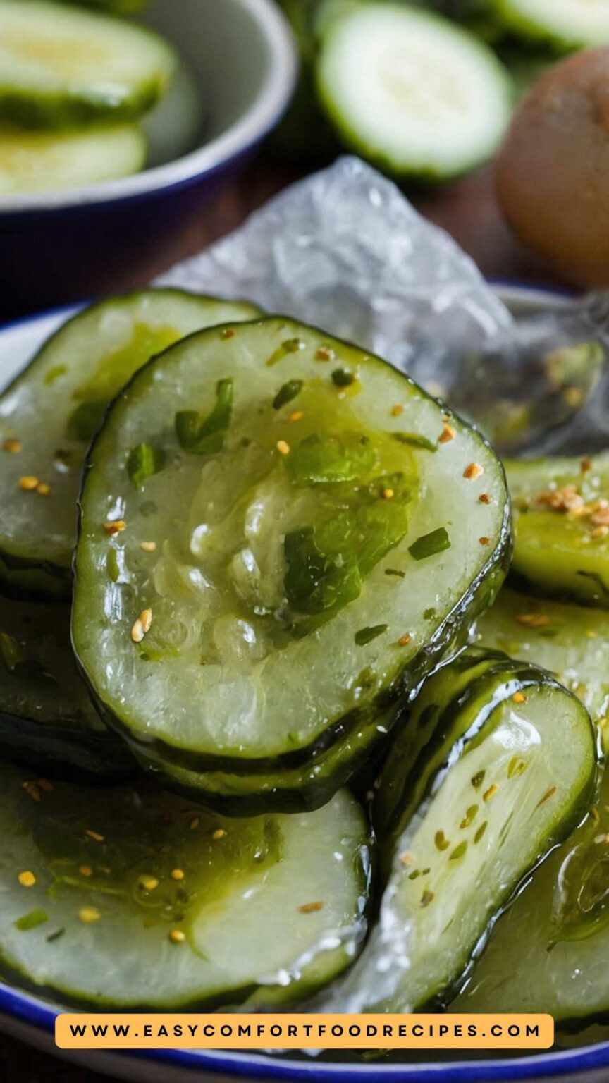 Homemade Freezer Pickles Recipe - Easy Comfort Food Recipes